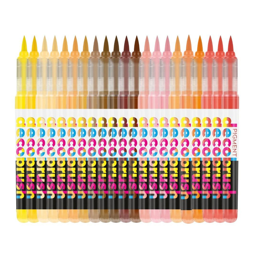 Karin Pigment Decobrush Pens in Yellow Orange and Brown