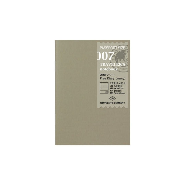 TRAVELER'S notebook Free Diary Weekly Passport Size Refill 007