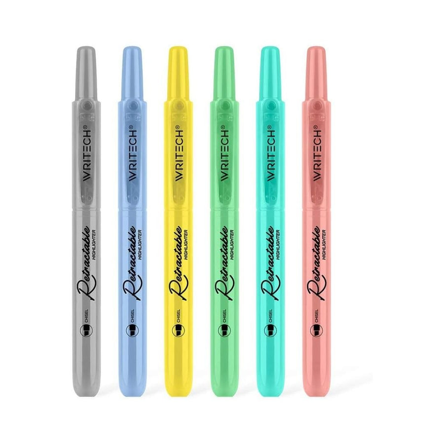 Retractable Highlighter Set of 6 Mild - Writech