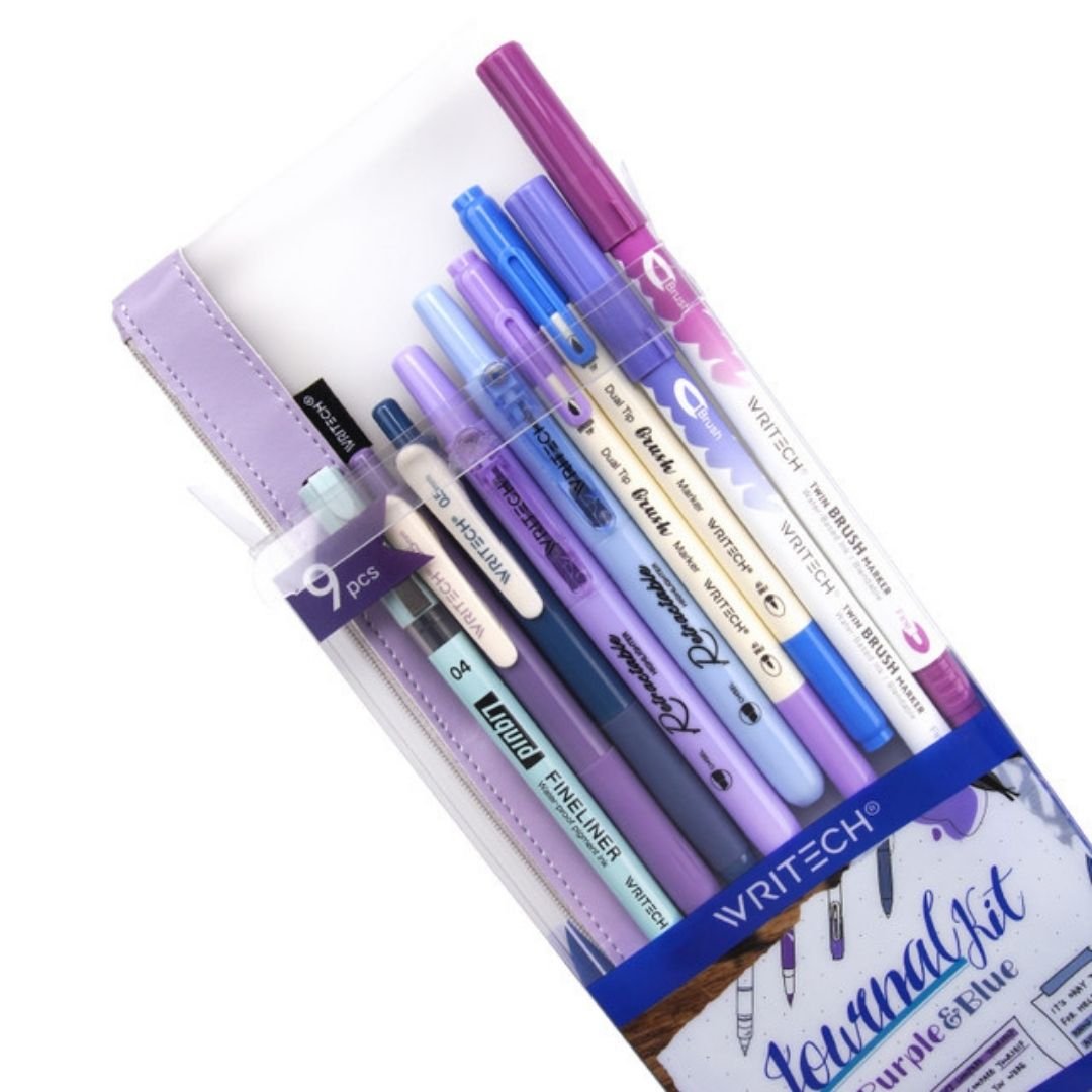 Journal Pen Set Purple & Blue - Writech Colour Themed Pens