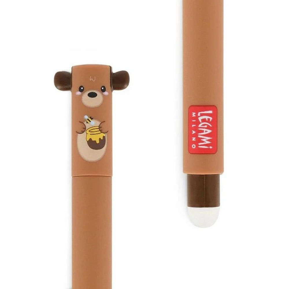 Legami Erasable Pens - Cute Animal Designs with Friction Ink