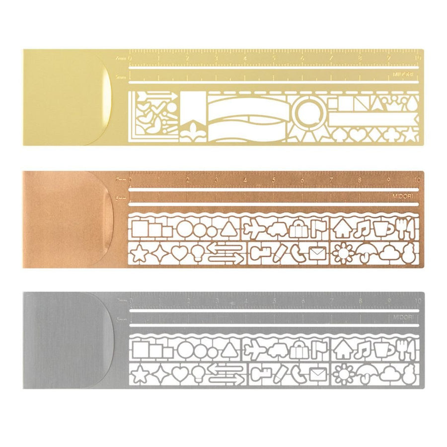 Midori Clip Ruler with Stencils