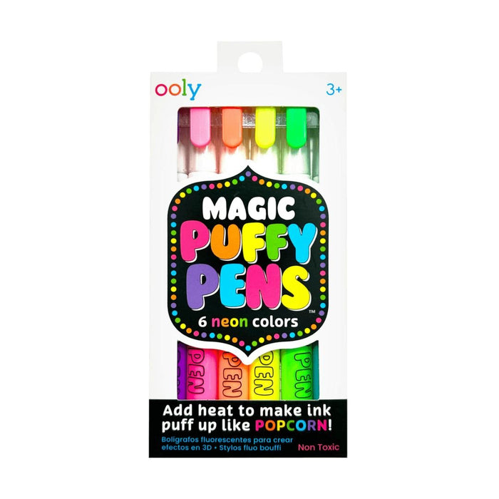 Ooly Magic Puffy Neon Pens - Set of 6 3D Markers
