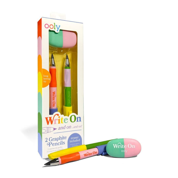Ooly Write On: Graphite Pencils & Eraser for Writing or Sketching