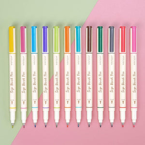 Writech Sign Brush Pens Sets of 6 Colours with Waterbased inks