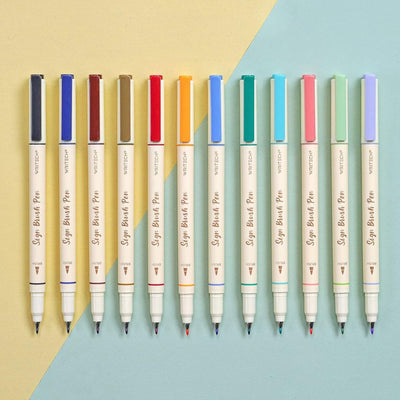 Writech Sign Brush Pens Sets of 6 Colours with Waterbased inks