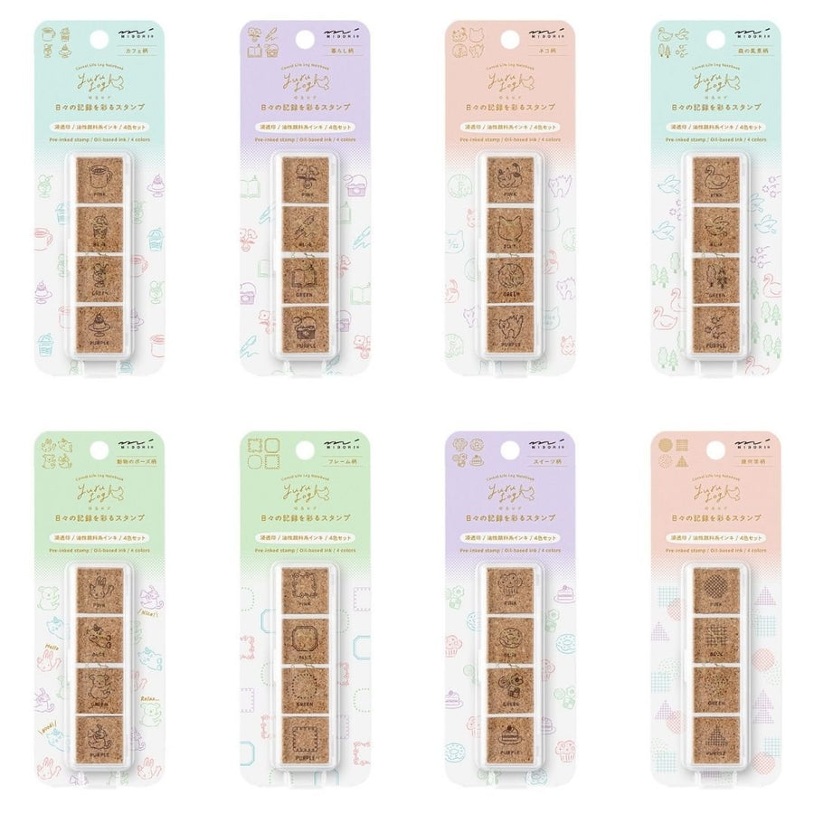 Yuru Log Pre-Inked Stamps - Midori Japanese Stationery