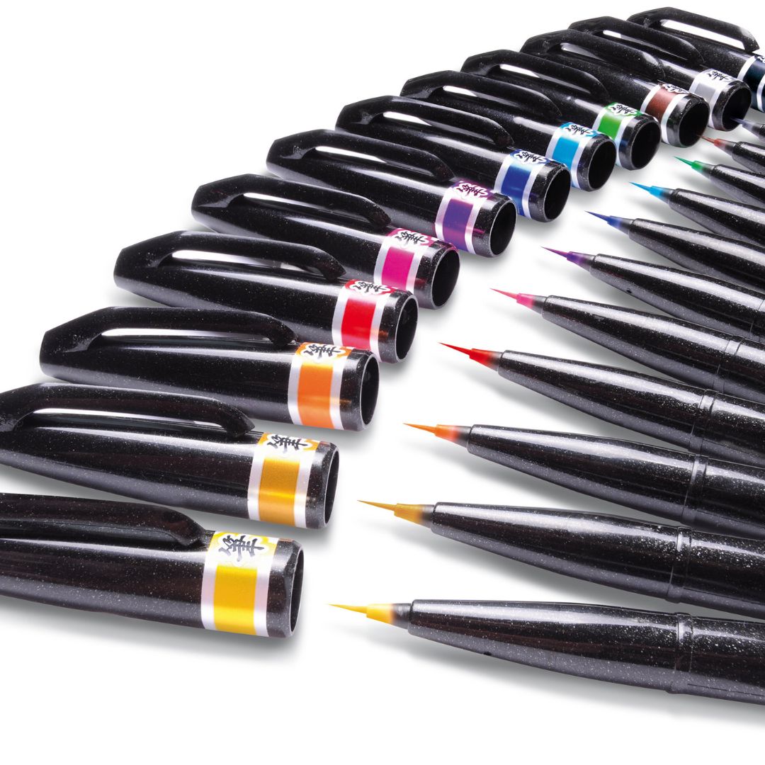Pentel Brush Sign Pen Artist Fine Tips